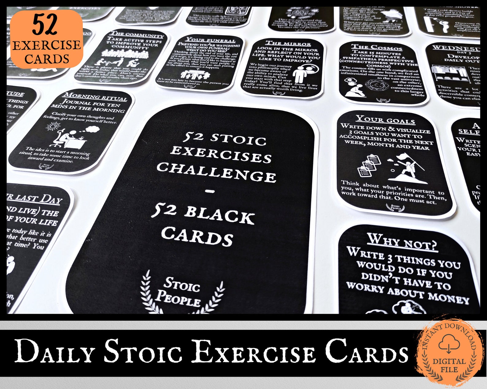Stoic Practice Card Deck Stoicism Cards Game Daily Stoic | Etsy