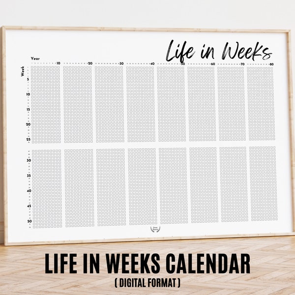 Life in Weeks Poster - Etsy