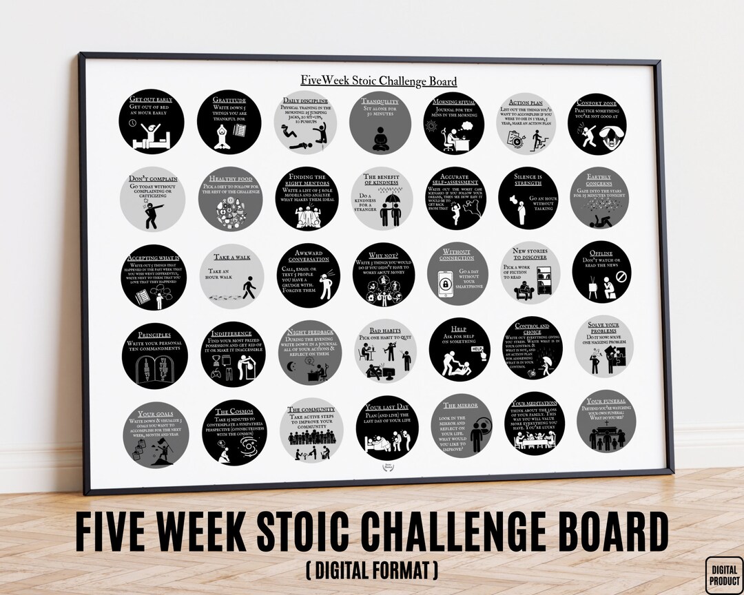 Daily Stoic Training Stoicism Wall Decor, 35 Stoic Exercises to Make ...