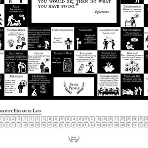 Stoic Training Poster, Self Reflection Exercises to Print, Stoic ...