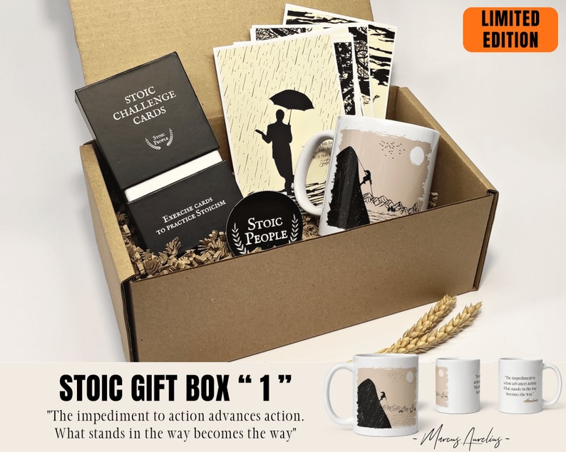 Stoic Gift Box for Couple: Philosophy Mugs & Exercise Cards - Etsy