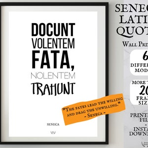 Latin Quote Wall Art Printable, Latin Print Seneca Quote Stoic Poster ...