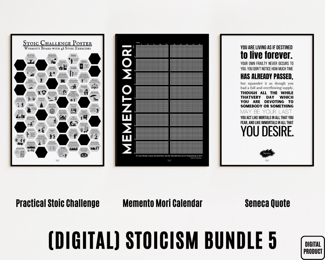 Stoicism Prints, Memento Mori Calendar, Daily Stoic Exercises Poster ...