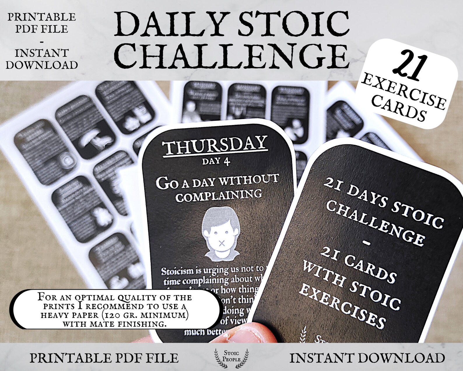 Stoic Practice Card Deck Stoicism Cards Game Daily Stoic | Etsy