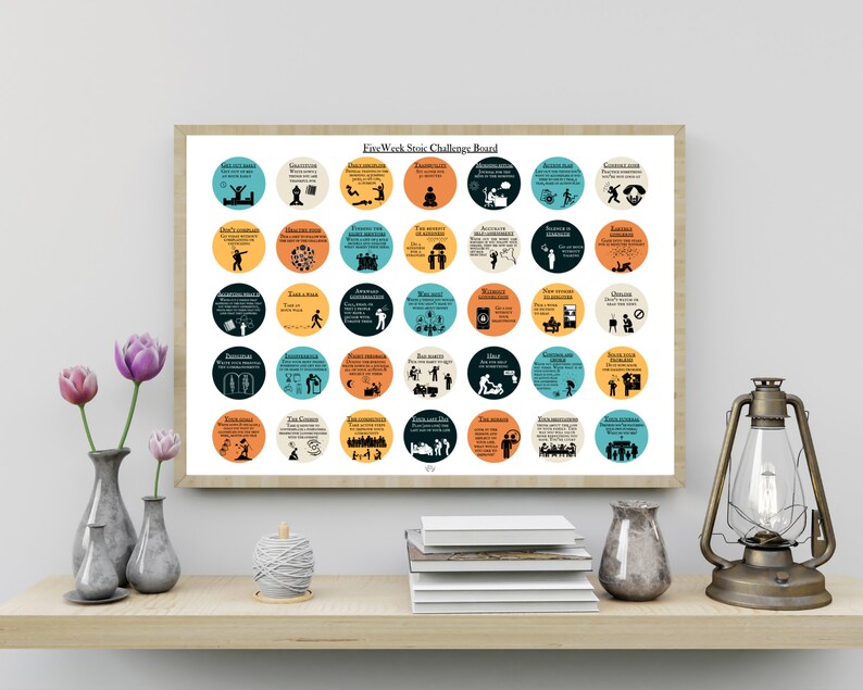 Stoic Challenge Board Printable: 35 Stoicism Practice Tools (PDF) - Etsy
