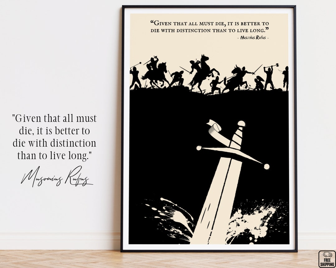 Musonius Rufus Quote Print, Stoicism Art Poster, to Die With ...