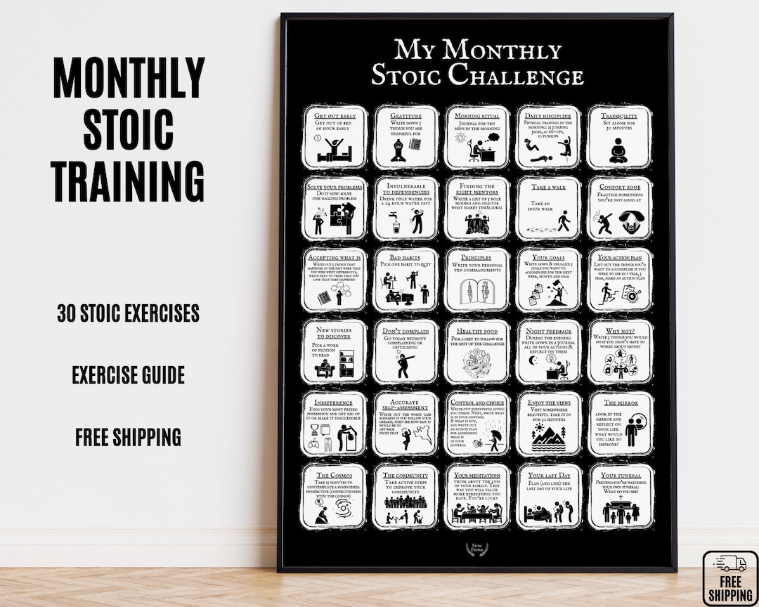 Monthly Training Poster of Stoicism Today, Modern Stoicism Exercises ...