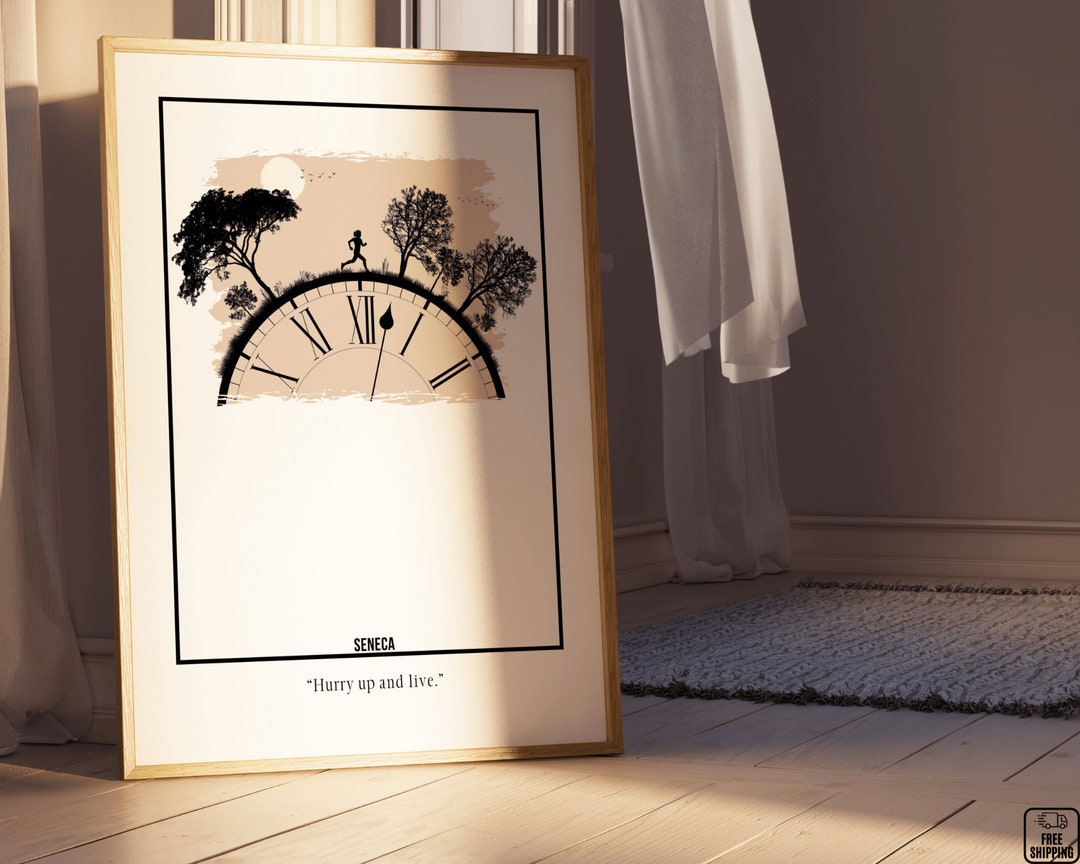 Stoicism Poster With Seneca Quote to Live in the Present Moment, Carpe ...
