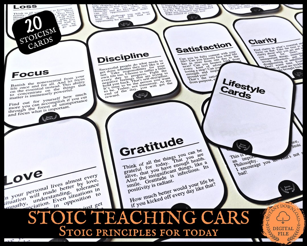 Self-knowledge Cards Stoicism Card Game 20 Personal Growth - Etsy