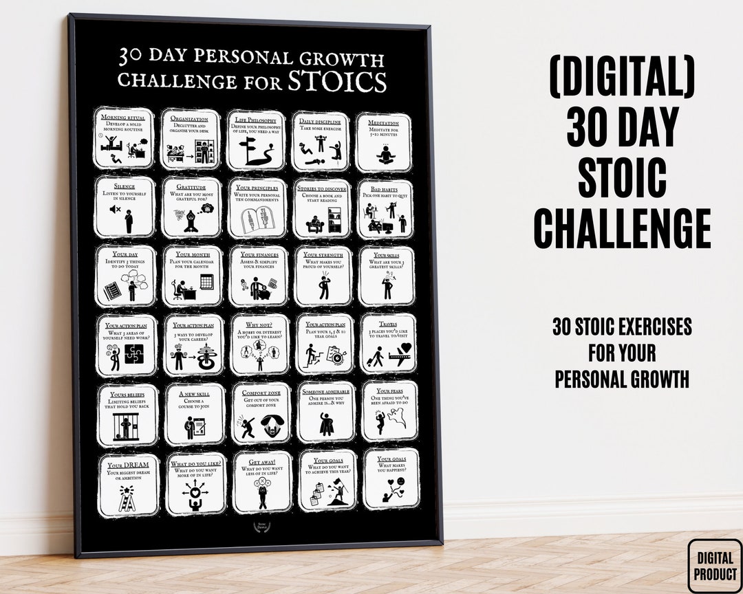 Daily Stoic Exercises, Monthly Challenge of Stoicism, Personal Growth ...