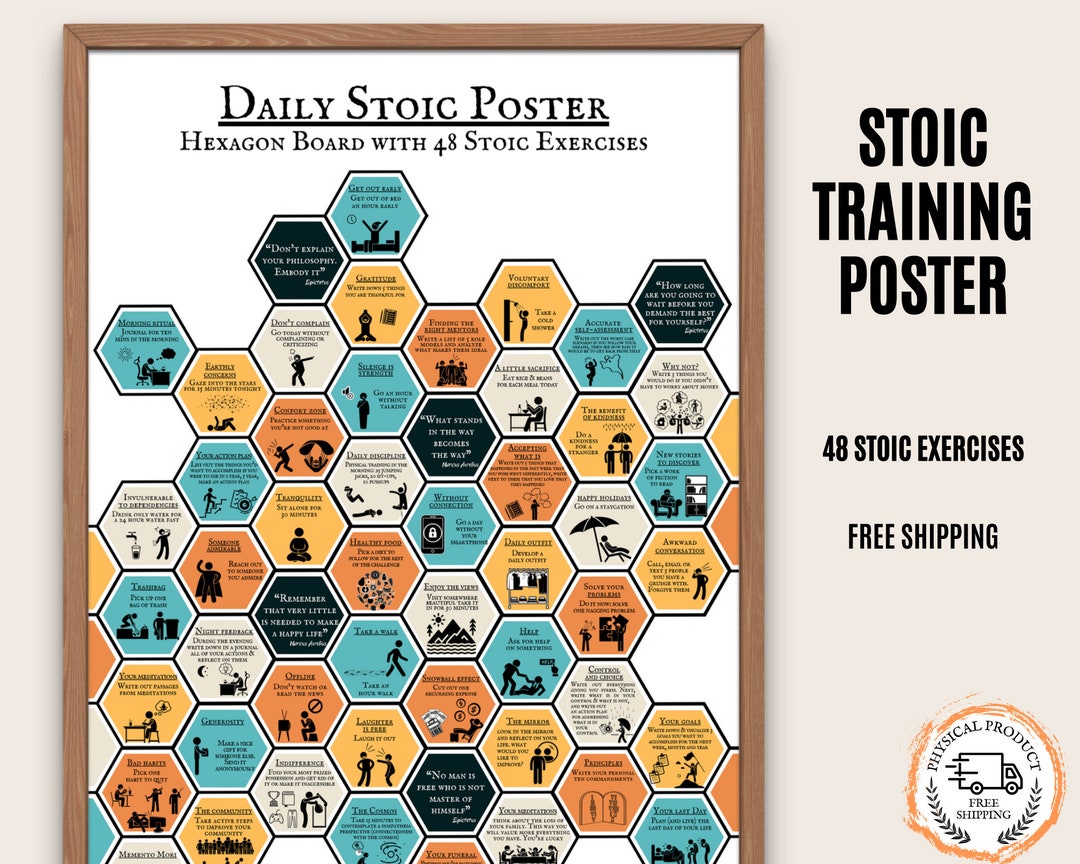 Stoic Exercise Poster With 48 Stoicism Exercises Stoicism - Etsy