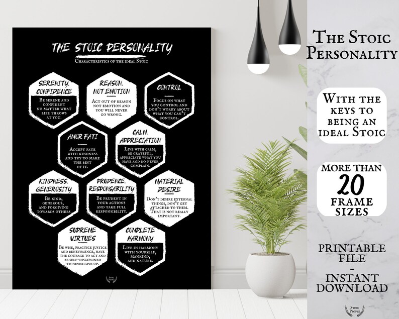 Stoicism Reflections Main Stoic Features for Ideal Stoics - Etsy