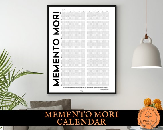 Stoicism Memento Mori Stoic Life in Weeks Calendar Print | Etsy