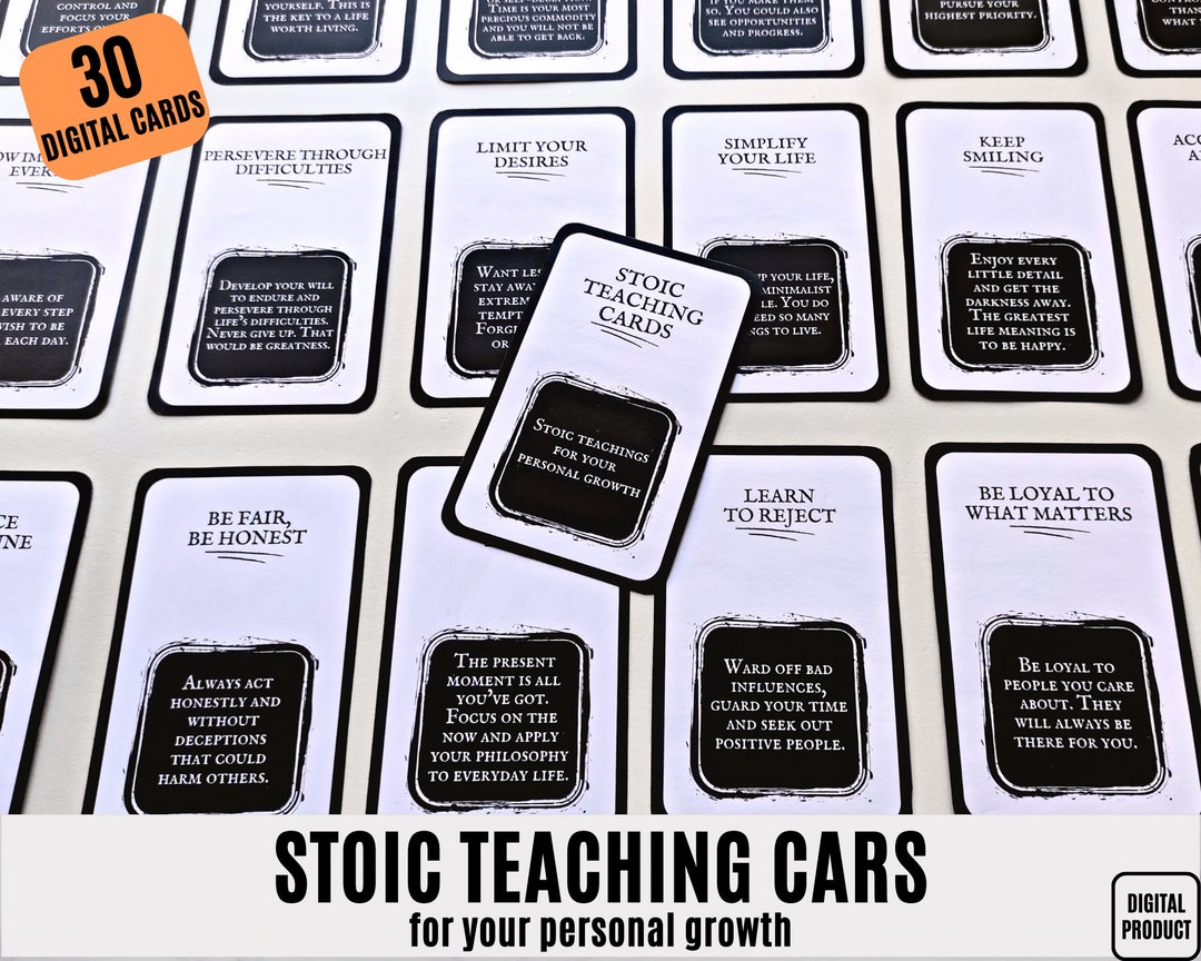 Stoic Teaching Cards: Daily Wisdom & Reflection (printable PDF) - Etsy