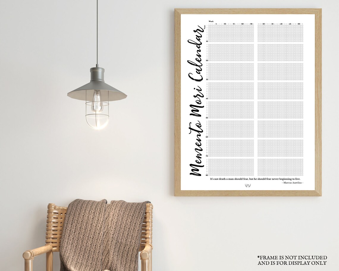 Stoicism Memento Mori Stoic Life in Weeks Calendar Print | Etsy