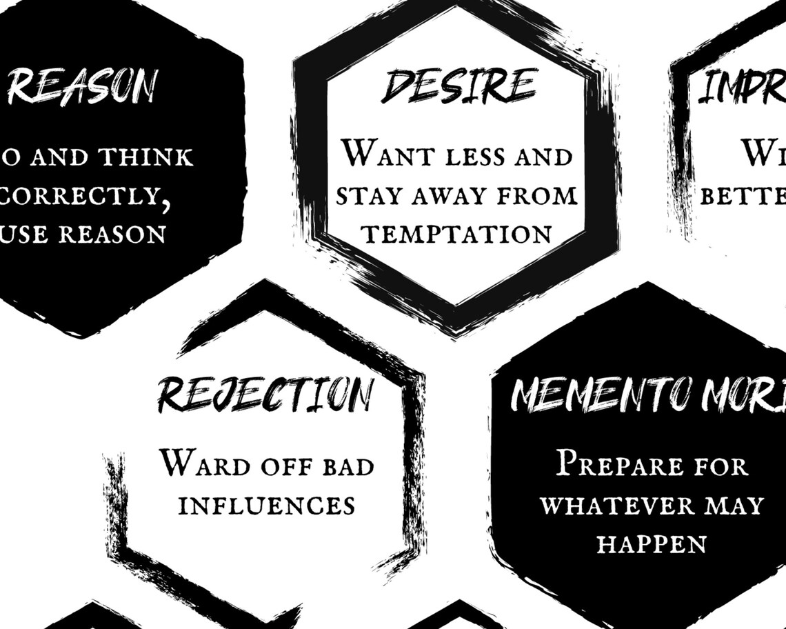 Stoicism Meaning in 10 Stoic Principles Daily Stoic | Etsy