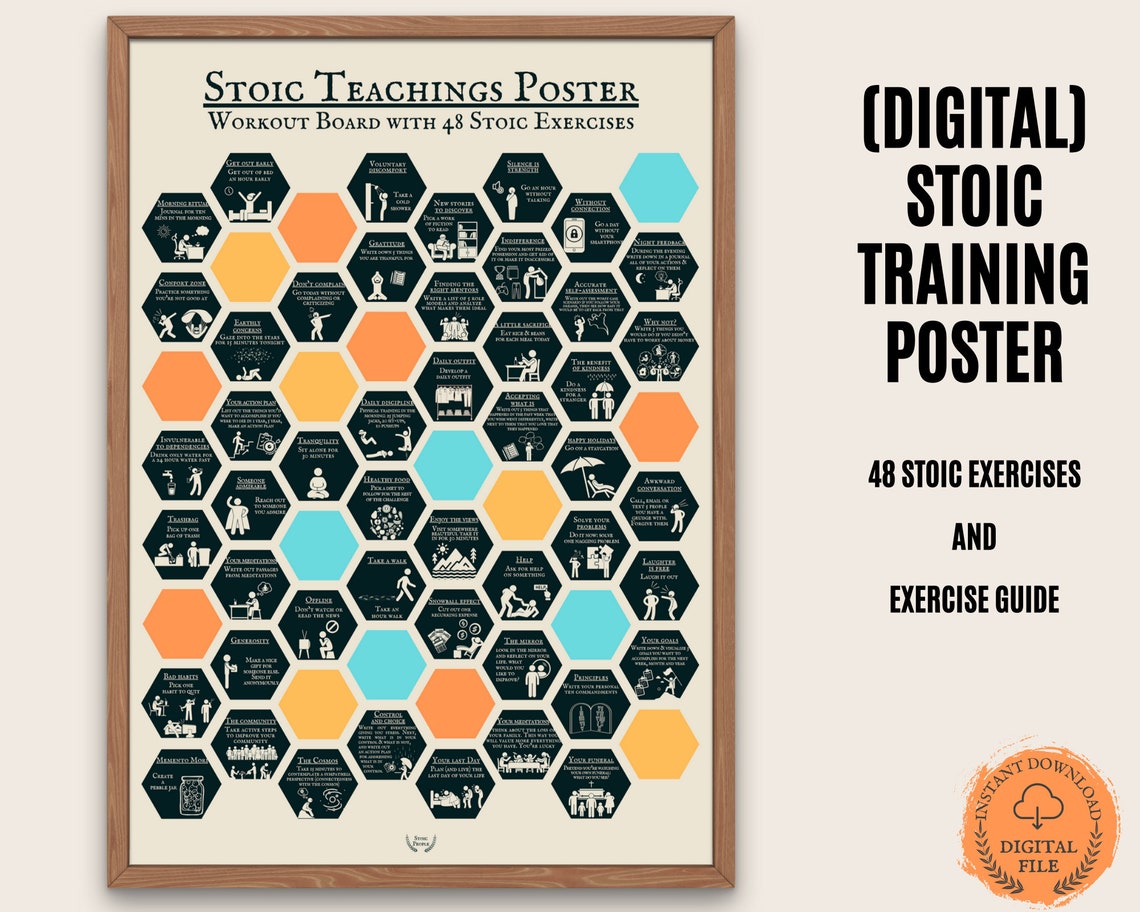 Stoicism Exercises Board Stoic Training Poster 48 Daily - Etsy