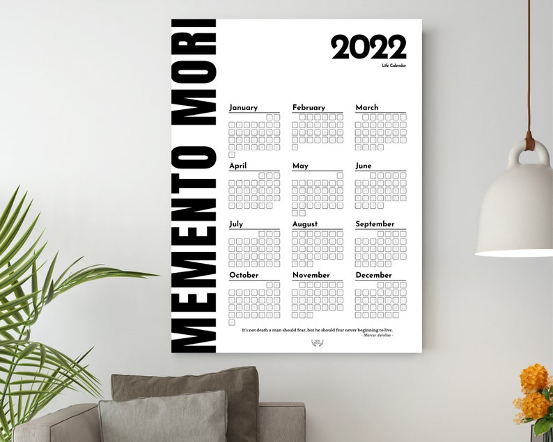 Memento Mori Stoicism Calendar 2022 at a Glance 2022 - Etsy
