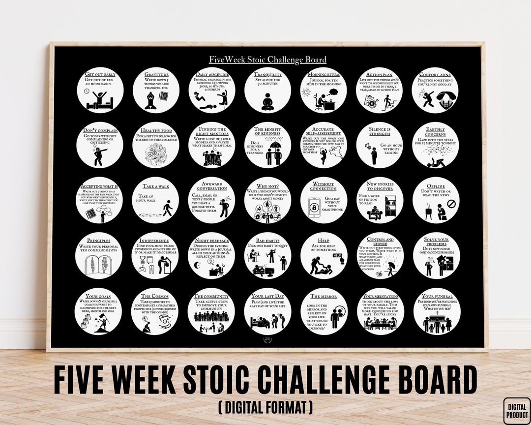Stoic Exercises Poster: Personal Growth Board (printable PDF) - Etsy
