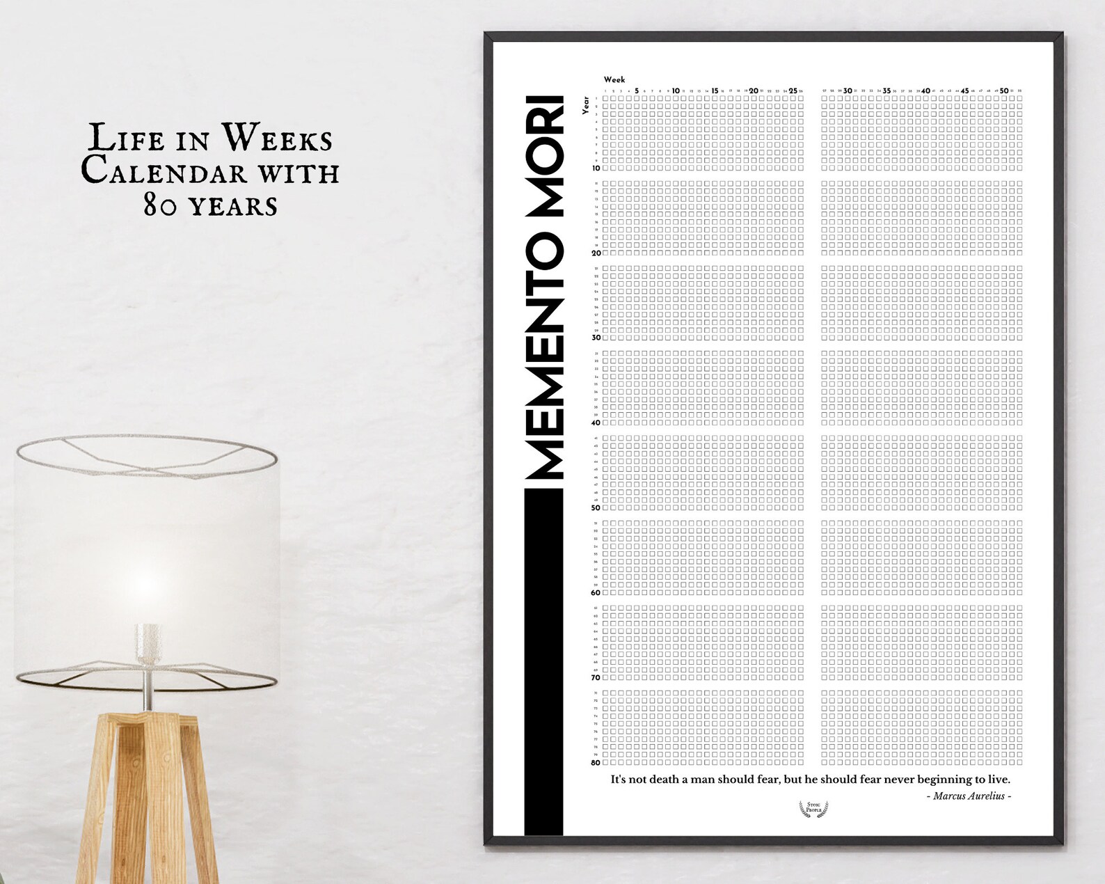 Memento Mori Calendar Stoicism Exercises Seneca Quote Poster - Etsy