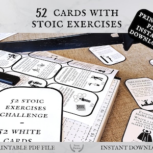 Daily Stoic Card Set, Stoicism Exercise Card Deck, Stoic Challenge ...