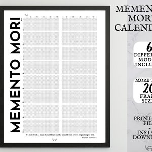 Stoicism Memento Mori Stoic Life in Weeks Calendar Print Memento Mori ...