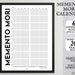 Stoicism Memento Mori Stoic Life in Weeks Calendar Print Memento Mori ...