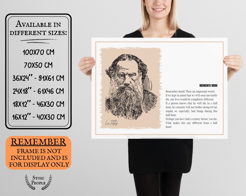 Leo Tolstoy Memento Mori Definition Art Print Meaning of - Etsy