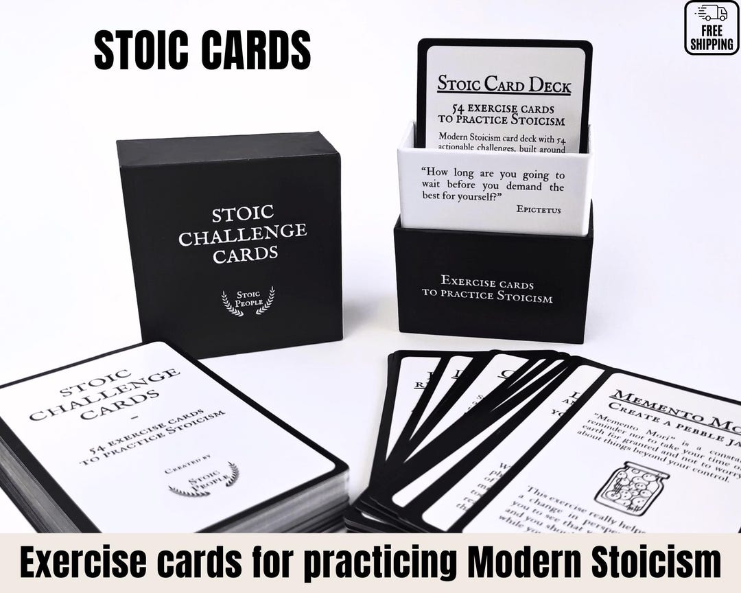 Stoicism Cards With 54 Stoic Challenges: Personal Growth Card Deck ...