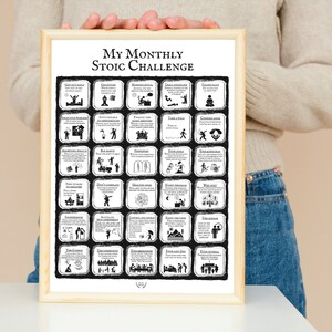Stoicism Teachings Monthly Stoic Poster, Monthly Stoic Board Practical ...
