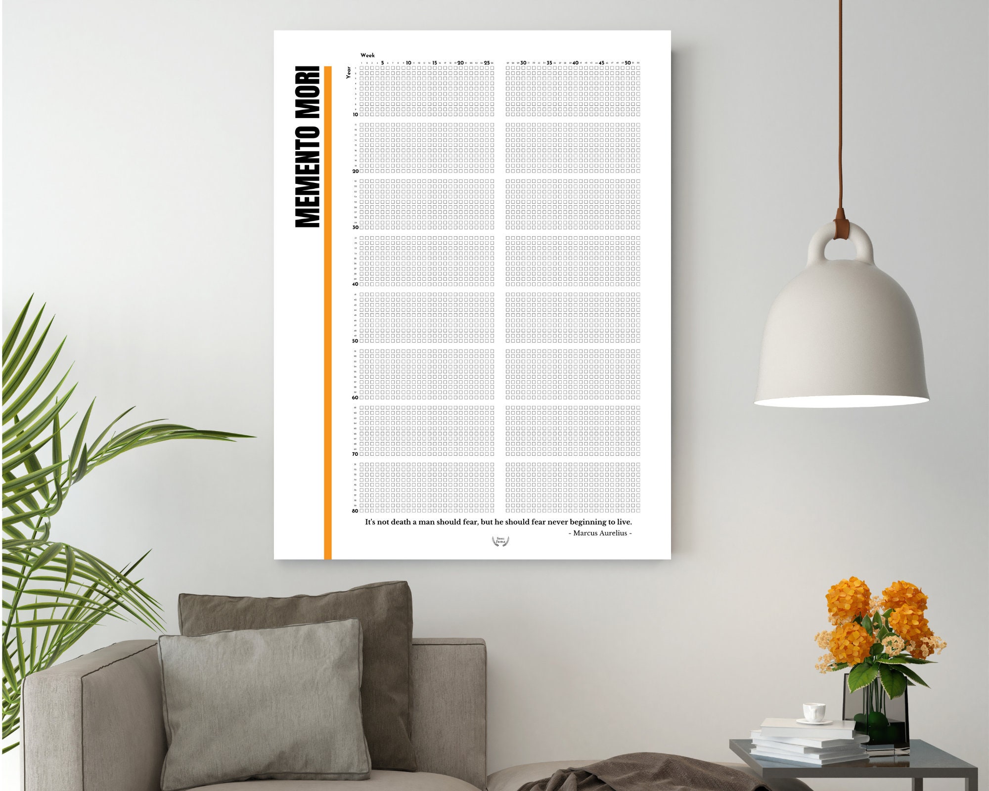Memento Mori Life Calendar Stoicism Life in Weeks Calendar | Etsy
