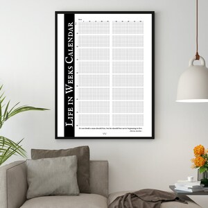 Life Calendar Weeks of My Life Momento Mori Print Life in - Etsy
