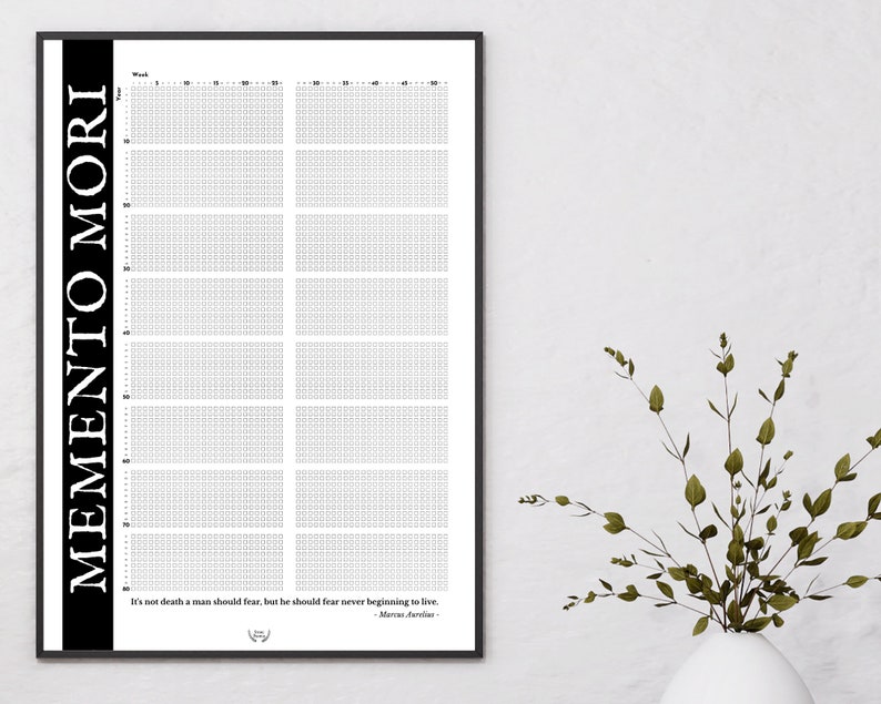 Printable Memento Mori Calendar Weeks of Life Poster Stoicism - Etsy