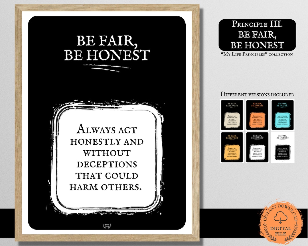 Be Honest Print, Stoic Rules for Life, Are Honest Printable Quote Decor ...