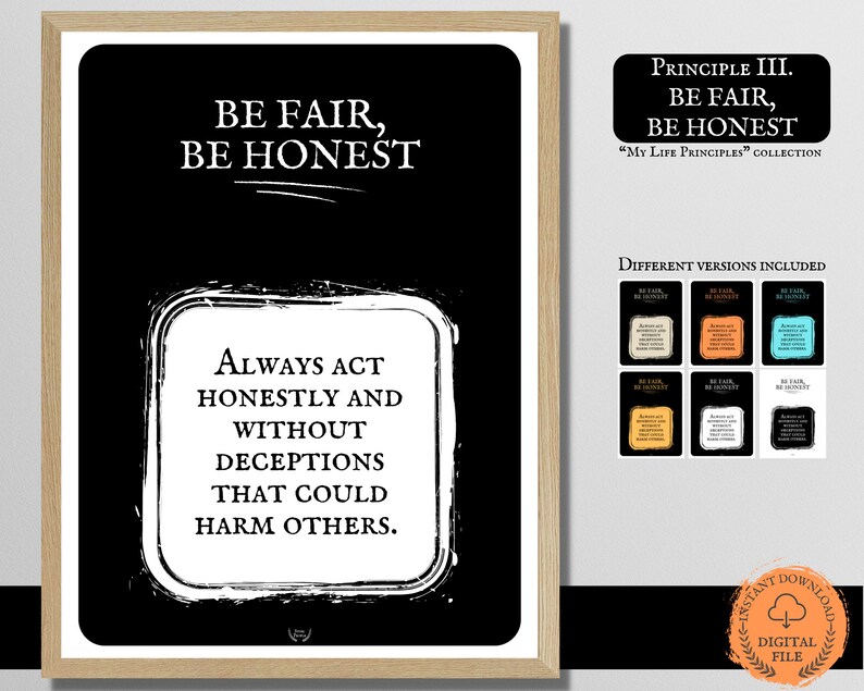 Be Honest Print Stoic Rules for Life Are Honest Printable - Etsy
