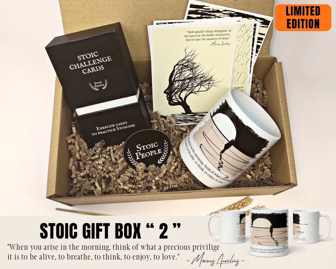 Stoic Gift Box for Couple: Philosophy Mugs & Exercise Cards - Etsy
