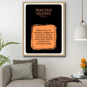Silence Definition Art, Rules for Life, Move in Silence Quote Wall Art ...