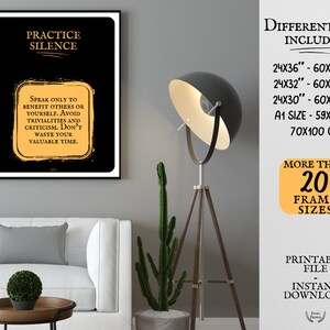 Silence Definition Art, Rules for Life, Move in Silence Quote Wall Art ...