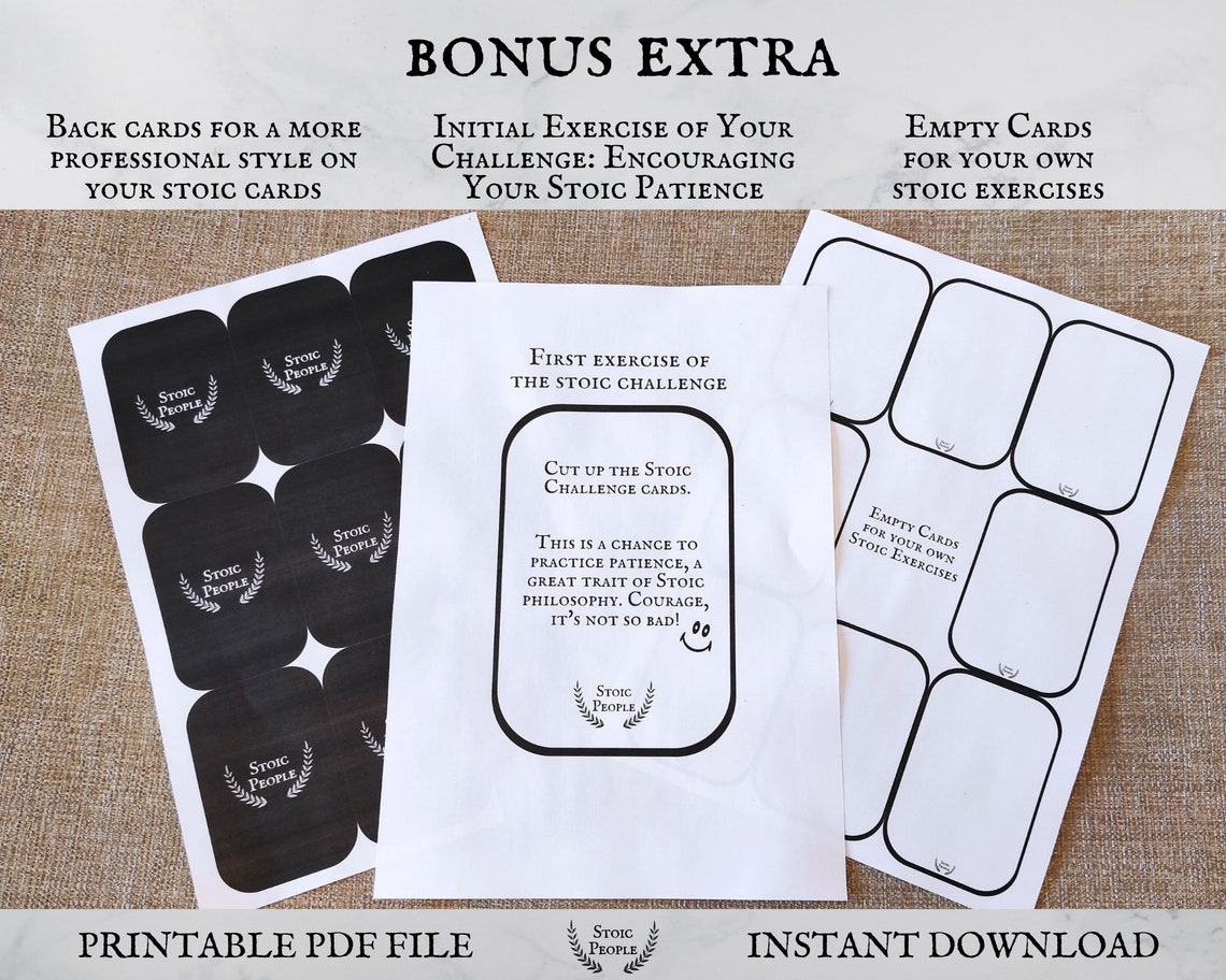 Stoicism Exercise Card Deck Stoic Card Deck for Self - Etsy