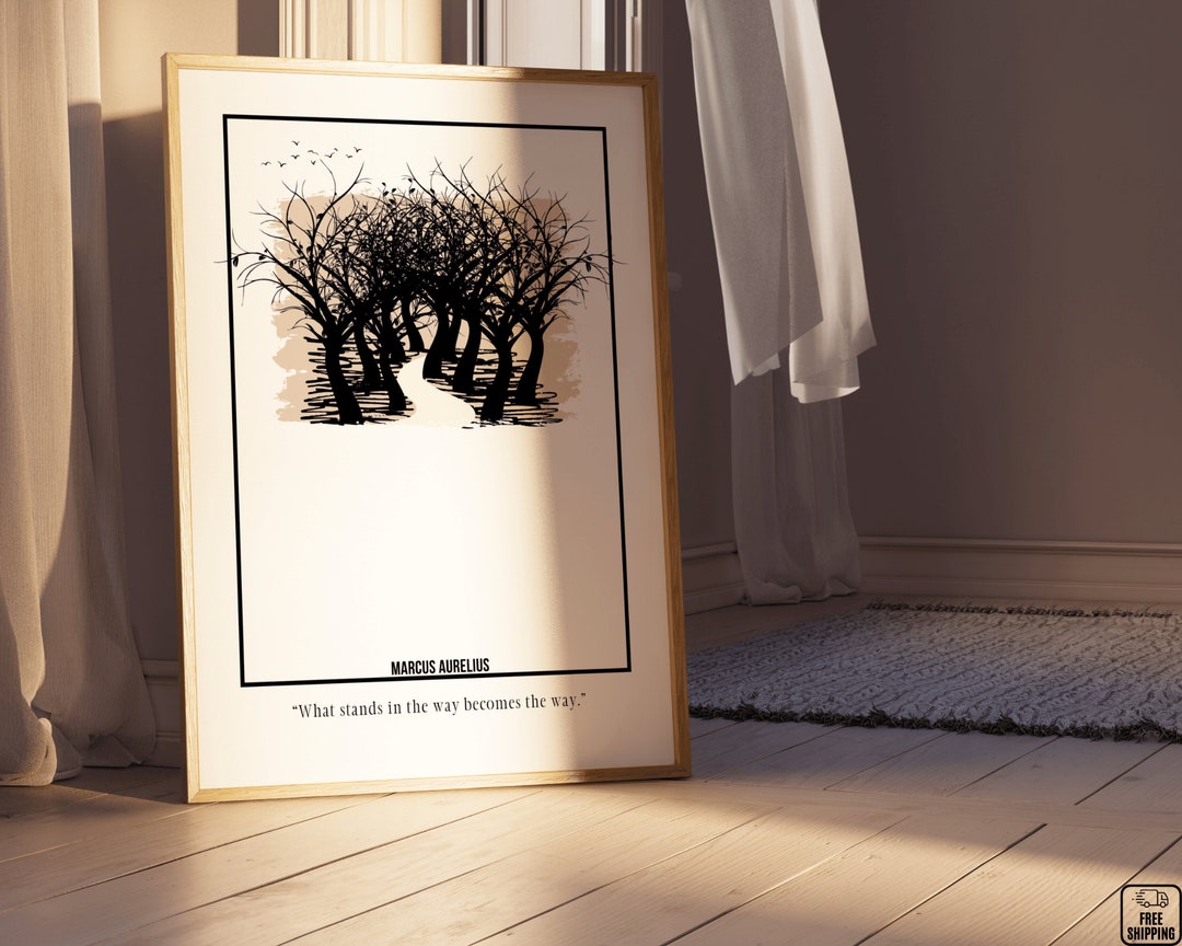 Marcus Aurelius Quote Wall Art Living Room, Stoic Quote About Life ...