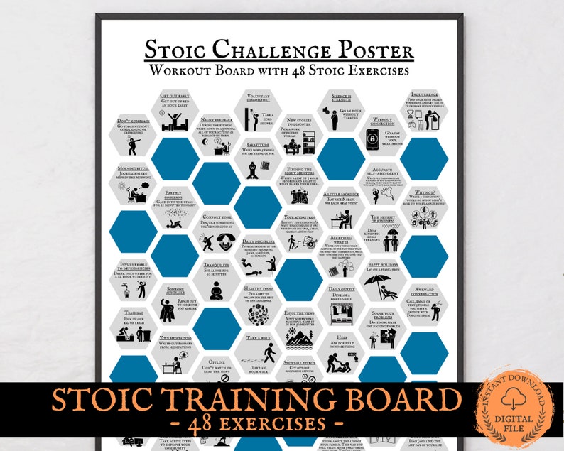 Stoic Challenge Poster: 48 Stoic Exercises (digital Download) - Etsy