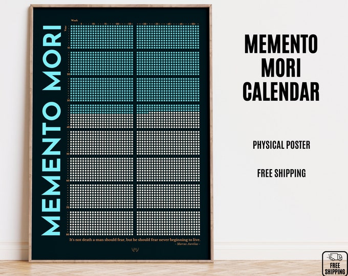 Memento Mori Life Kalender, A4 Stoiker Wandkunst, Mein Leben in Wochen ...