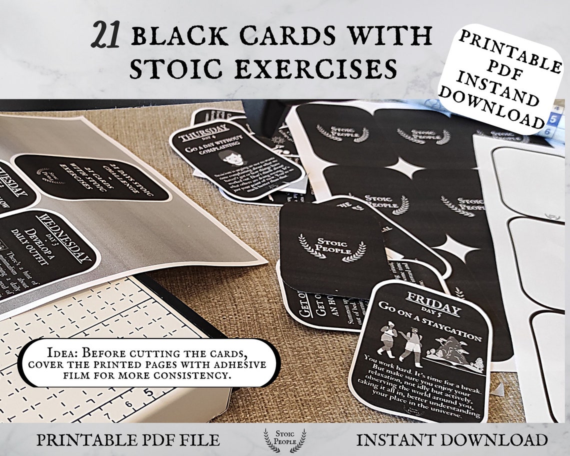 Stoic Practice Card Deck Stoicism Cards Game Daily Stoic | Etsy