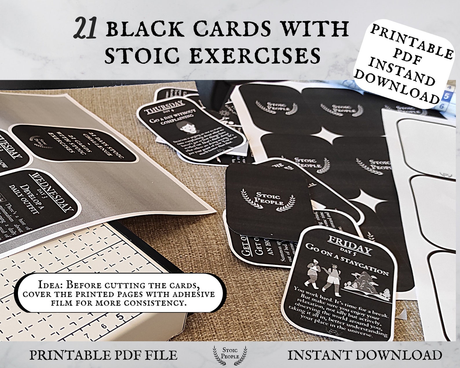 Stoic Practice Card Deck Stoicism Cards Game Daily Stoic | Etsy