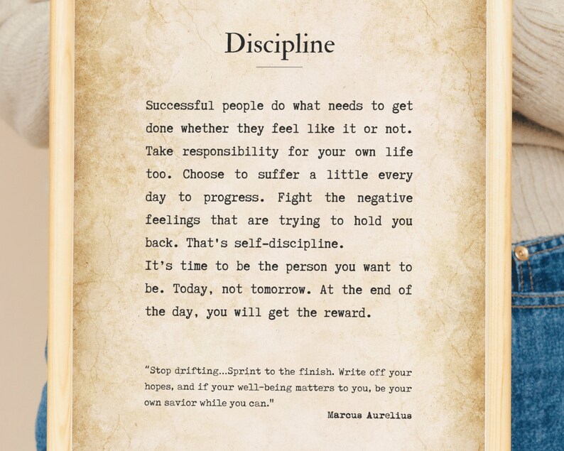 Stoic Discipline Quote Poster: Marcus Aurelius Print - Etsy