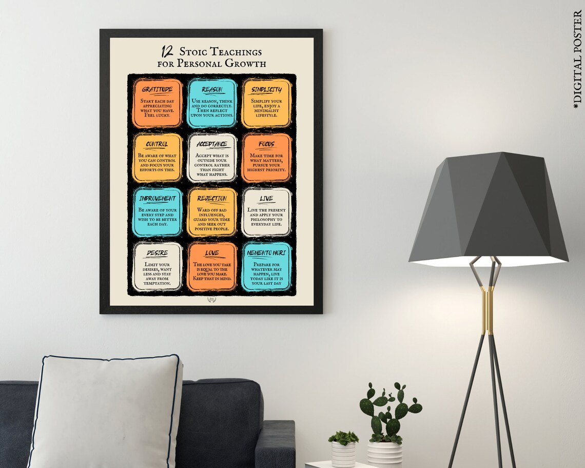 Stoic Principles Poster: Self Growth Mindset (digital Download) - Etsy