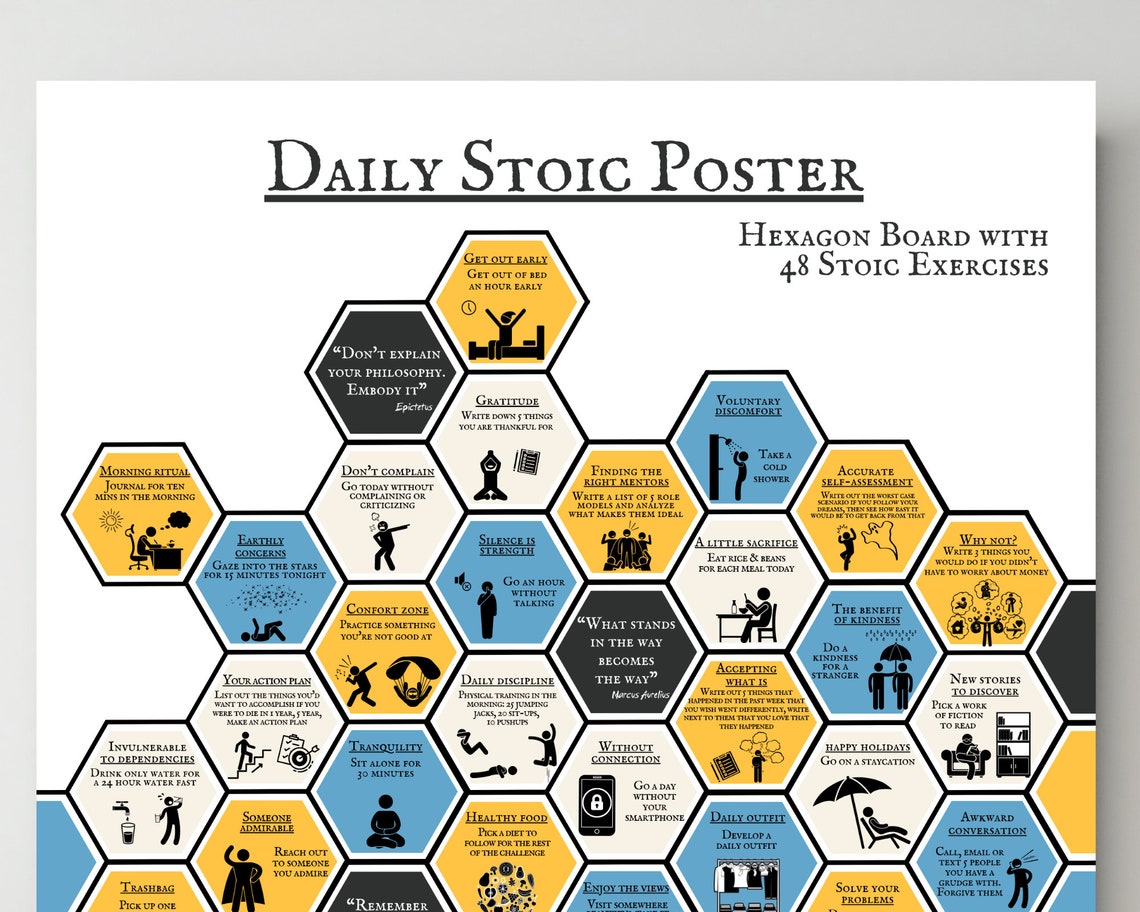 Practical Stoicism Daily Stoic Workout Poster Stoic | Etsy