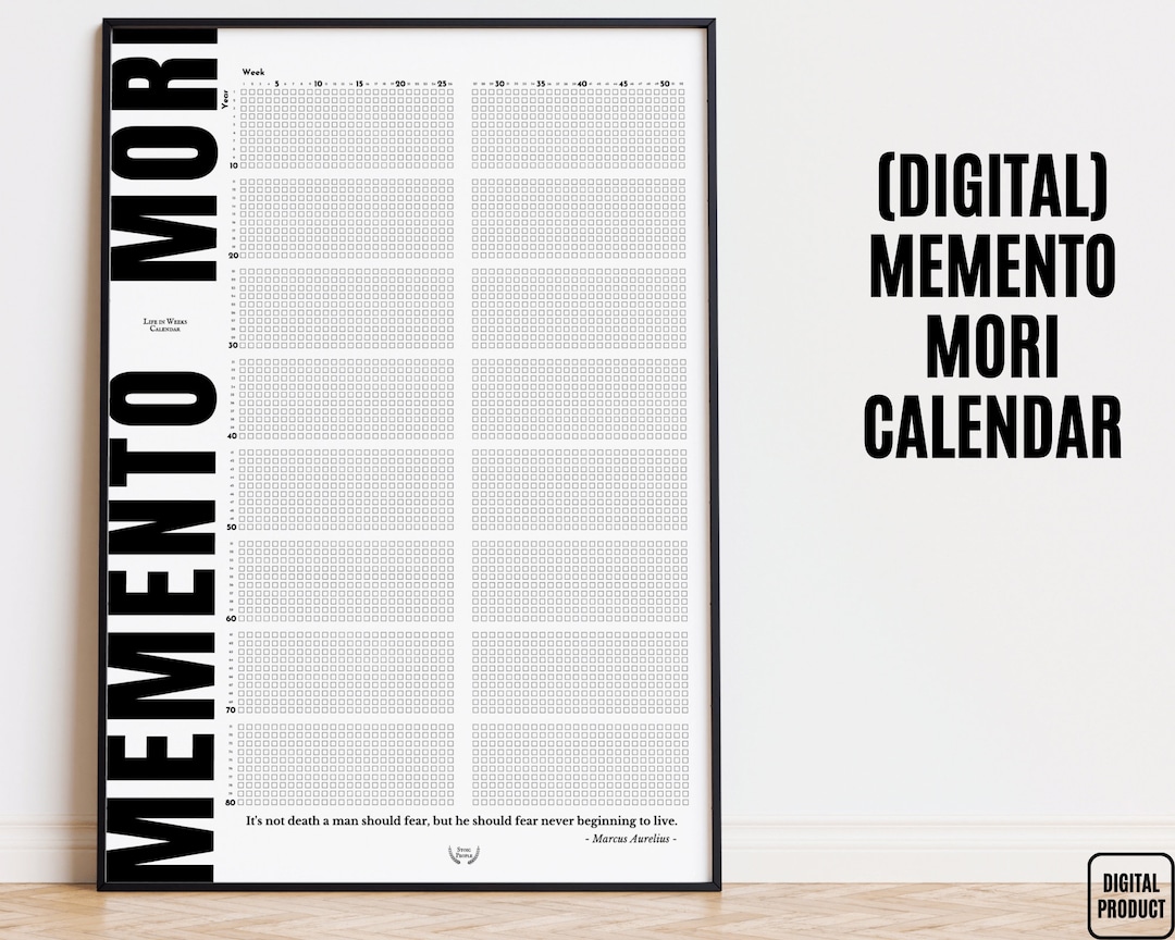 Daily Stoic Memento Mori Calendar Poster Printable, Momento Mori Life ...