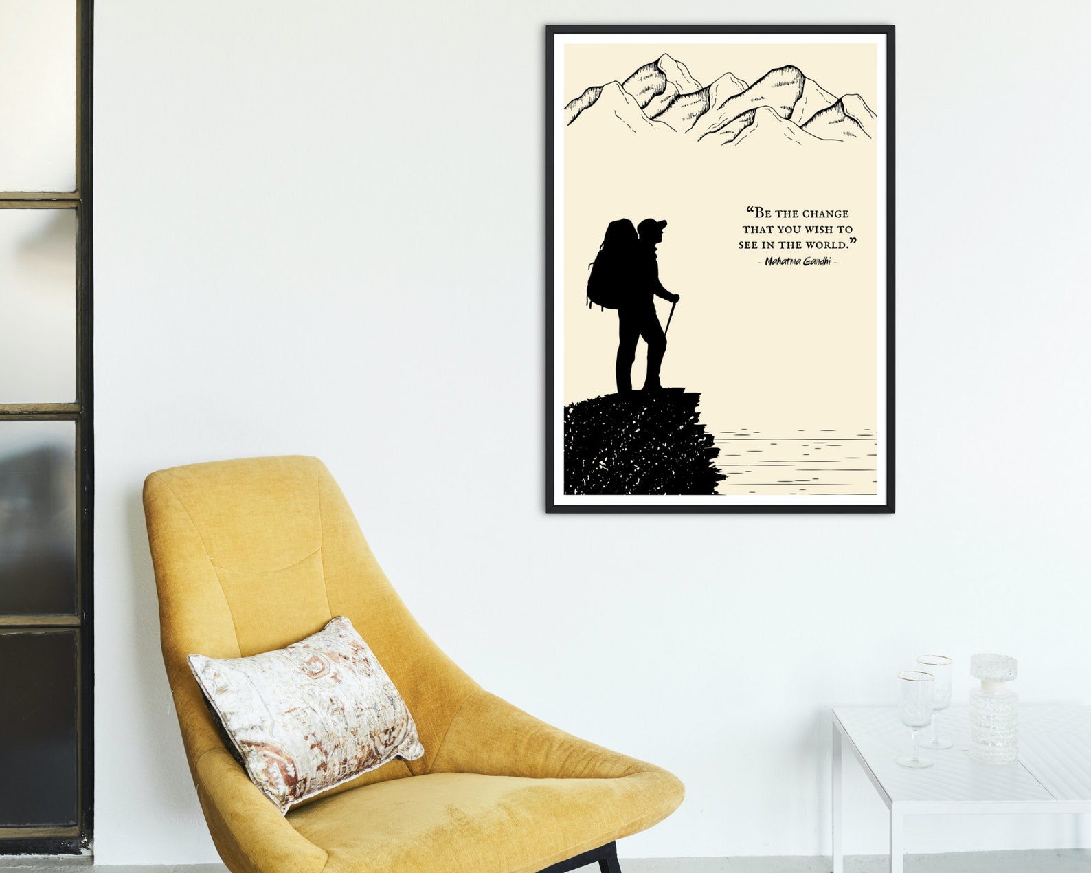Mahatma Gandhi Quote Print Be the Change Activism Poster - Etsy