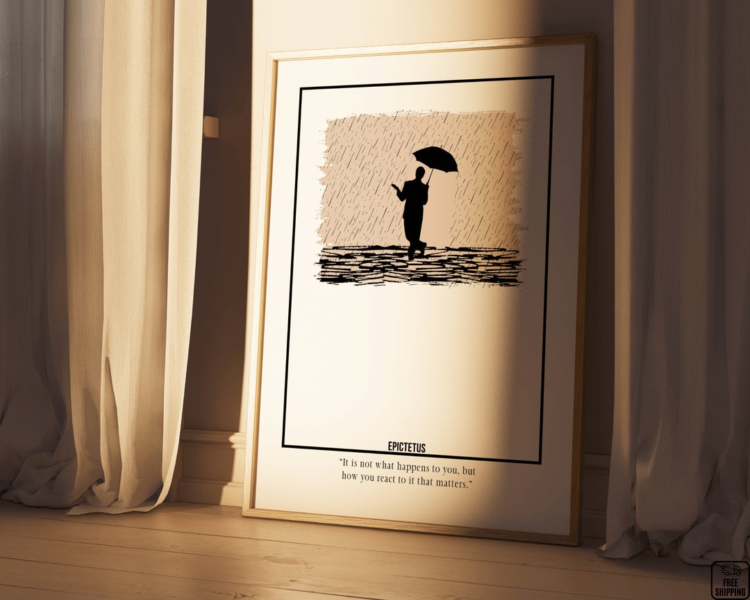 Stoicism Wall Art With Epictetus Quote About Control Dichotomy, Stoic ...